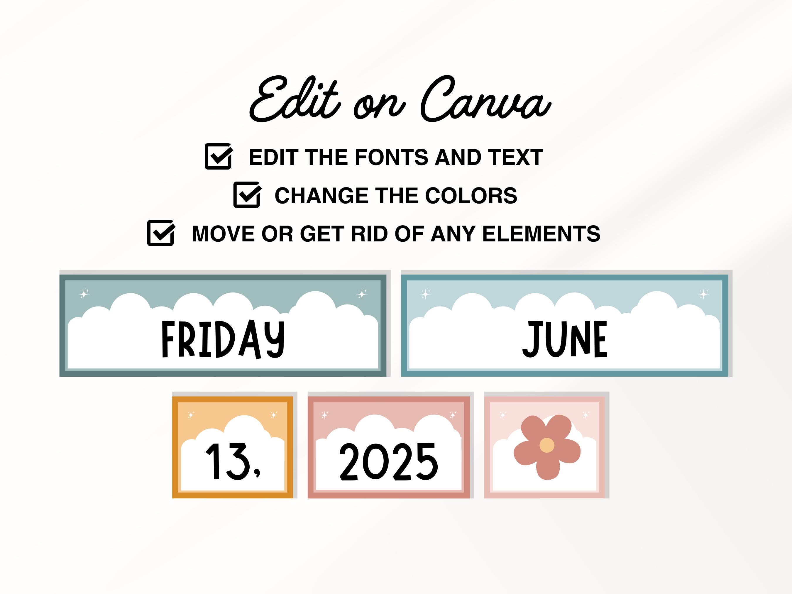 Classroom Flip Calendar Display, Colorful Classroom Decor, Daily ...