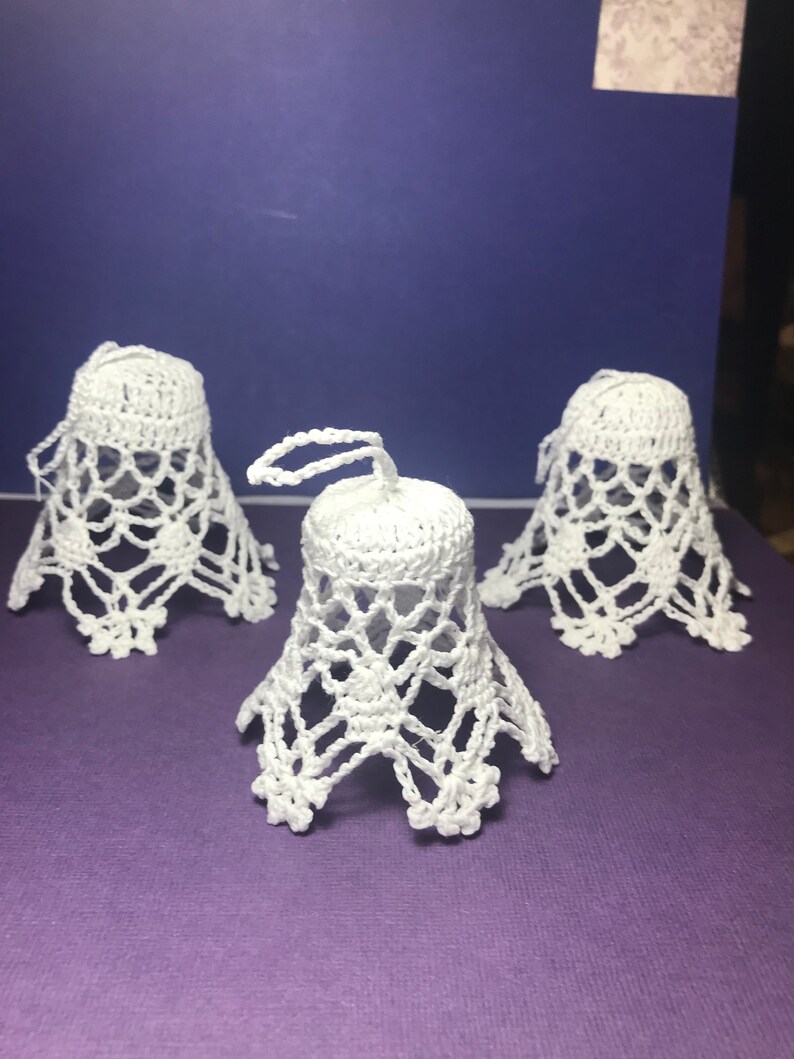 Crochet Bells. Christmas Crochet Decor. Xmas Lace Decoration, Unique ...