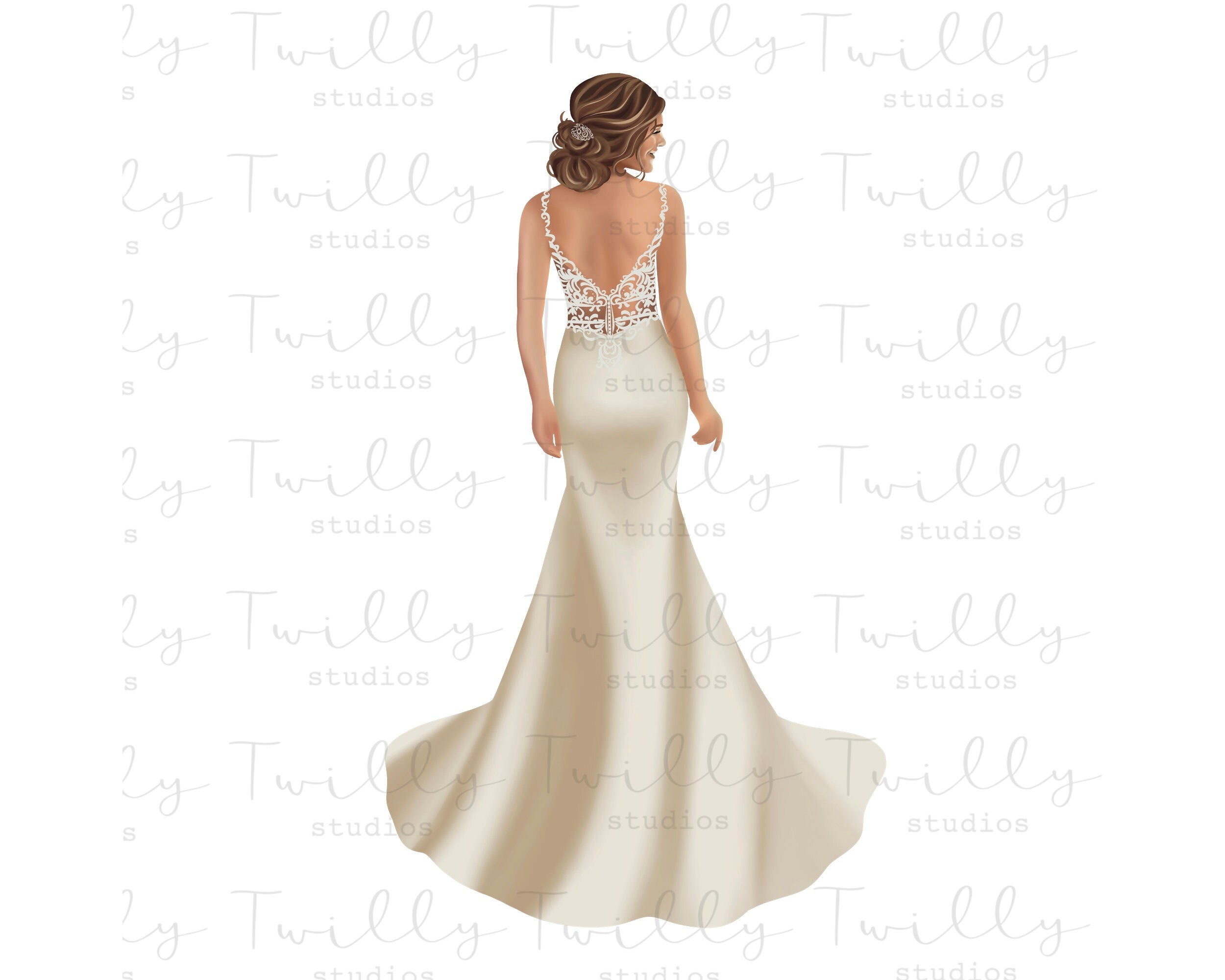 Dark Blonde Bride Clipart Instant Download Png Wedding - Etsy Canada