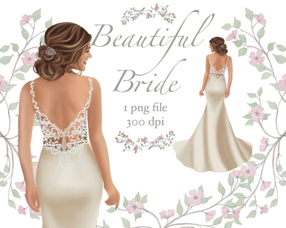 Dark Blonde Bride Clipart Instant Download Png Wedding - Etsy UK