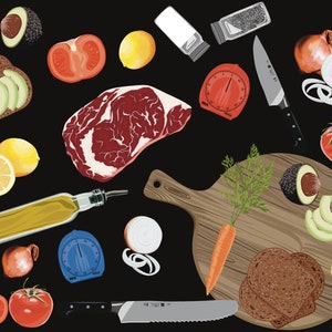 Cooking Clipart Bundle, Vegetables and Fruit Clipart, Kitchen Supplies ...