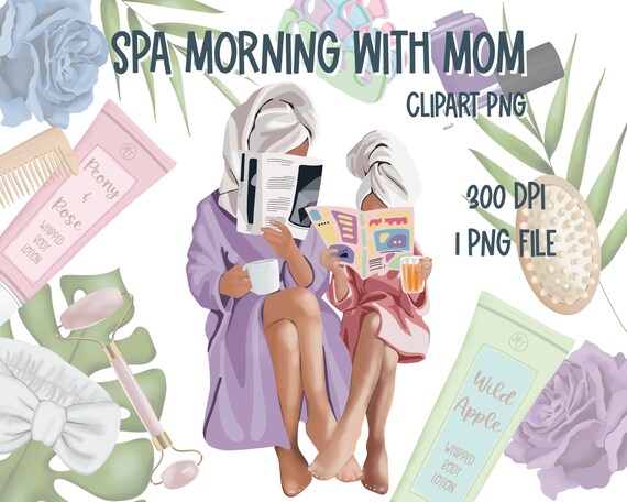 Mother Daughter Clipart Spa Day Pamper Day Fashion Girl | Etsy