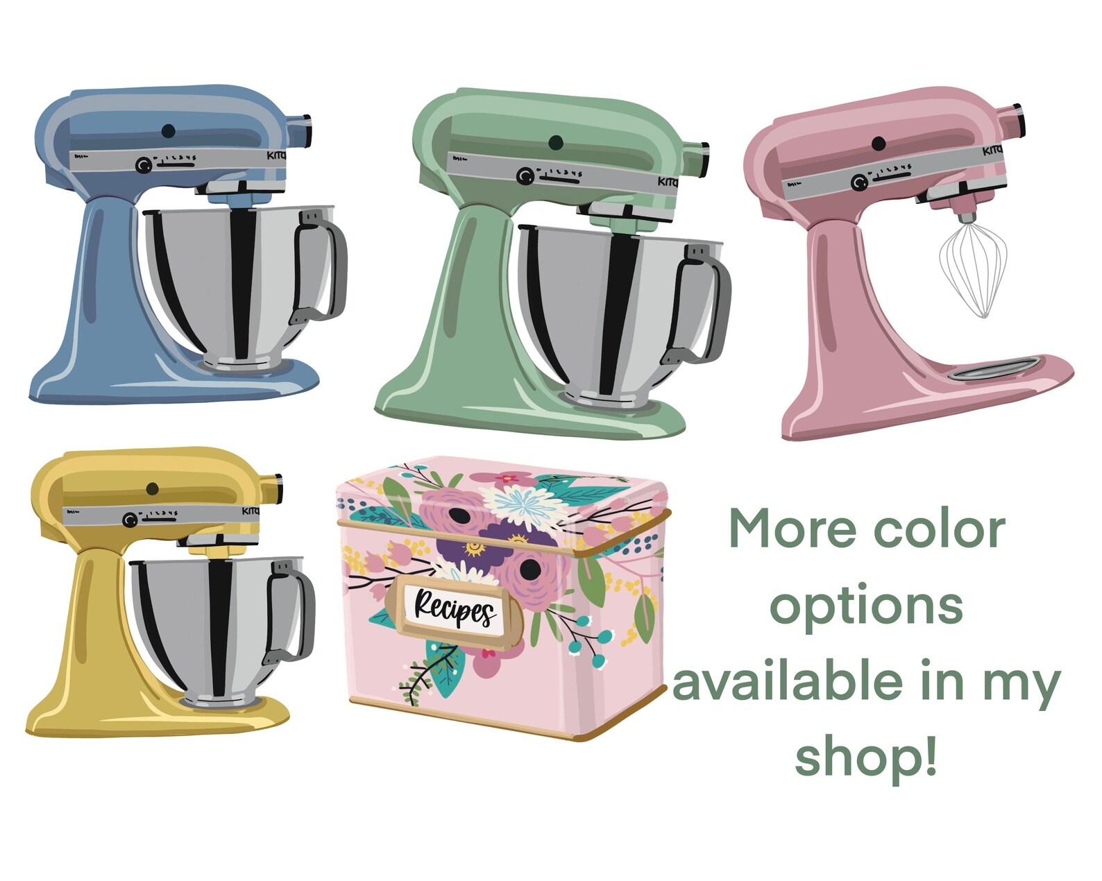 Baking Clipart Bundle Blue Kitchen Accessories Vintage - Etsy