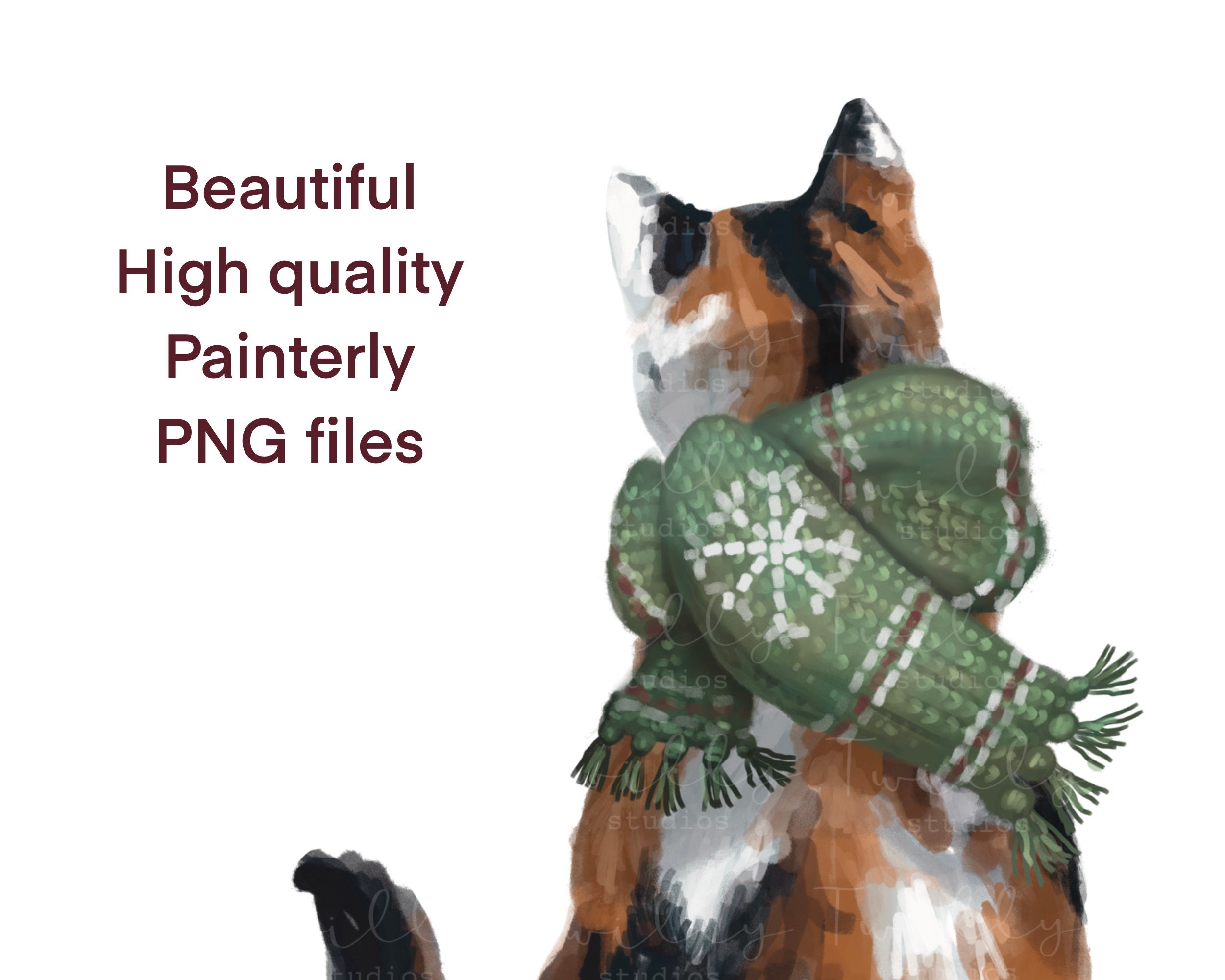 Cozy Holiday Cats Clipart Winter Cat Printable Illustrations - Etsy