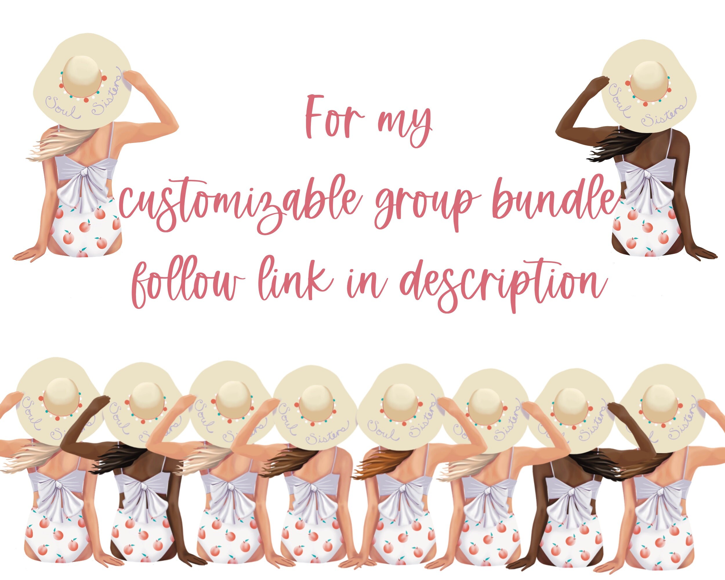 Watercolor Best Friends at the Beach Png Best Friends Cruise - Etsy