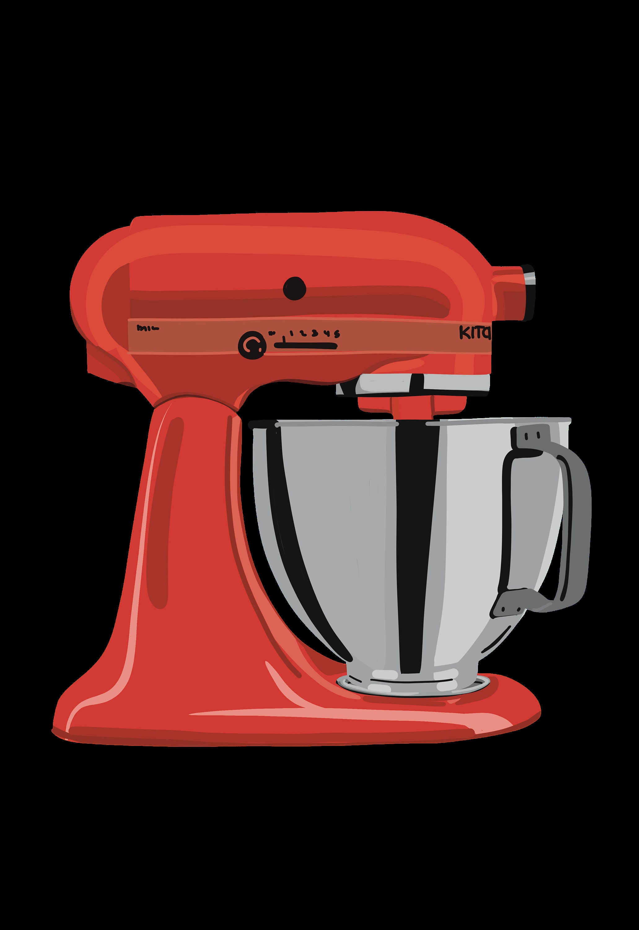 Red Baking Clipart Bundle, Red Kitchenaid Mixer and Baking Accessories ...