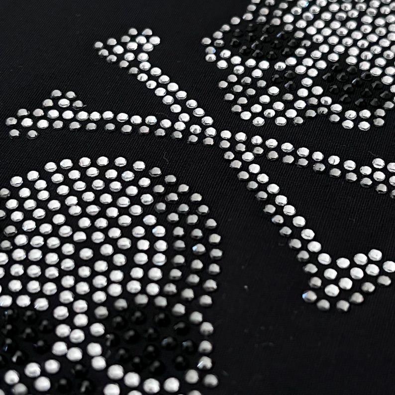 Crystal Skull Rhinestone Iron on Transfer Patch , Bling Skulls for ...