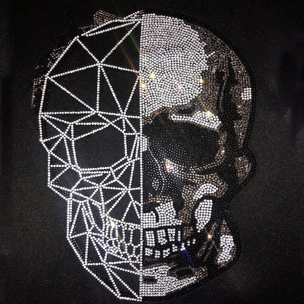 Rhinestone Skull Decal - Etsy