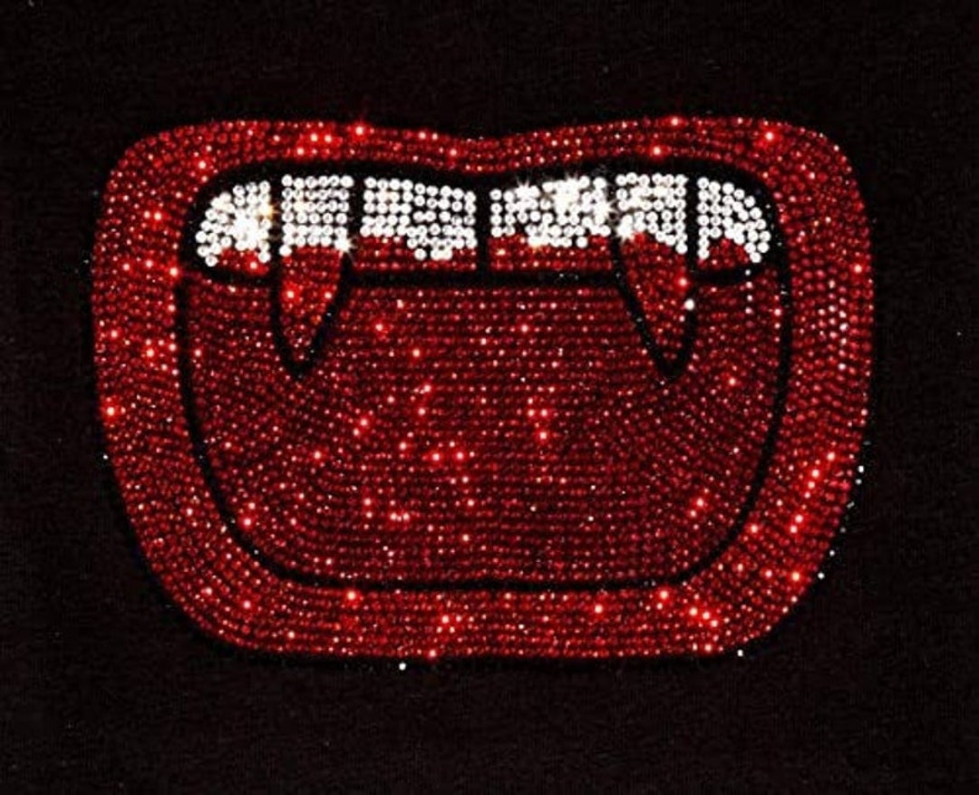 Vampire Lips Rhinestone Iron on Design ,iron-on Rhinestone Transfer ...