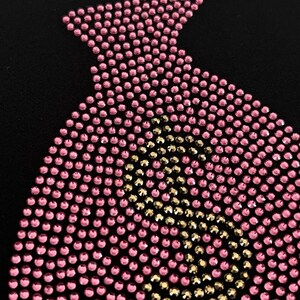 Pink Rhinestone Money Bag Bling Iron on Design, Heat Transfer Money Bag ...