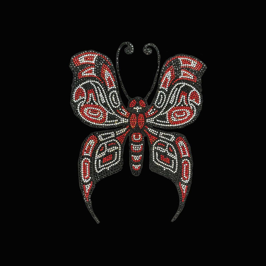 Rhinestone Aztec Butterfly Decal Patchiron on Butterflyheat - Etsy