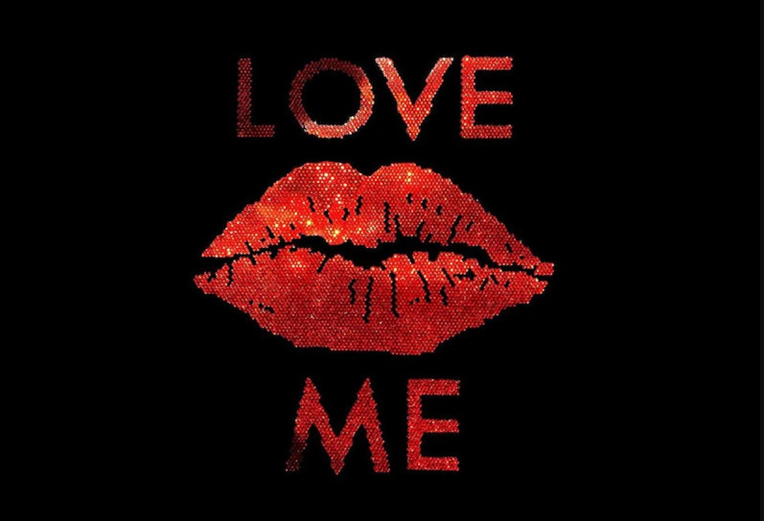Red Special Love Me Lips Iron-on Rhinestone Design, Love Design , Iron ...