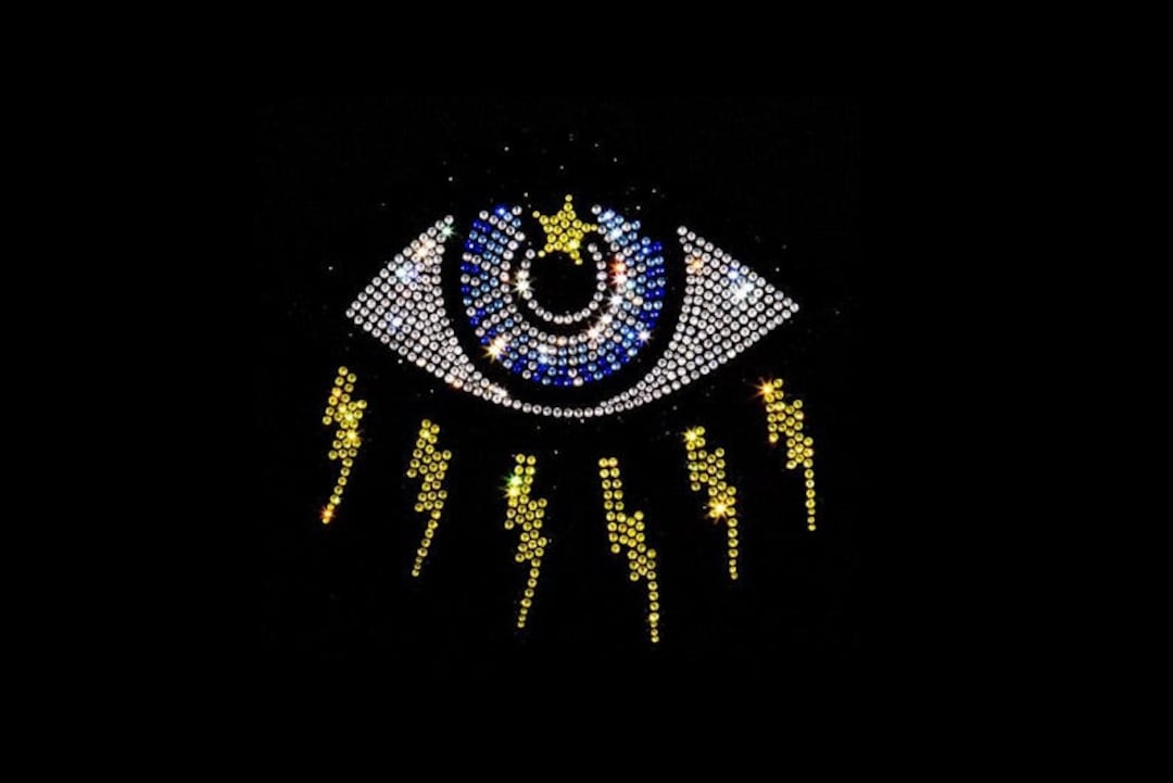 Rhinestone Evil Eye Patch: Bling Iron-on Applique (9" X 7") - Etsy