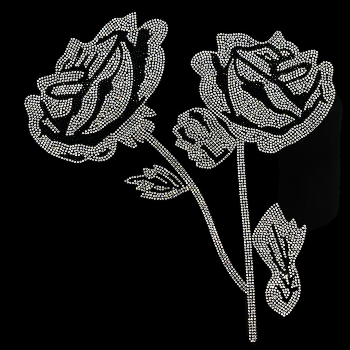 Crystal Flower Rhinestone Heat Transfer Design Custom Iron on - Etsy