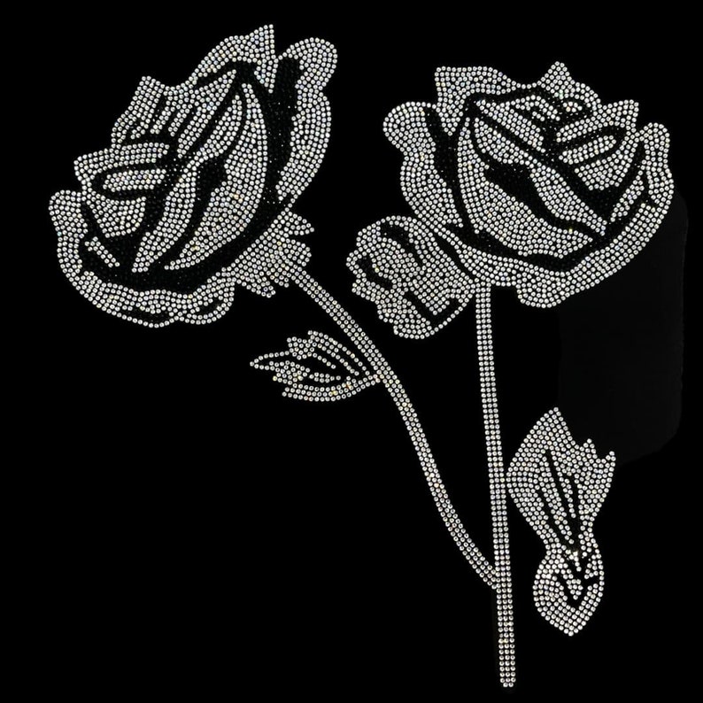 Crystal Flower Rhinestone Heat Transfer Design Custom Iron on - Etsy