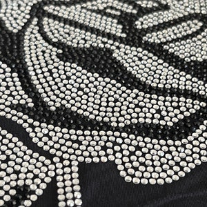 Crystal Flower Rhinestone Heat Transfer Design, Custom Iron on Decals ...