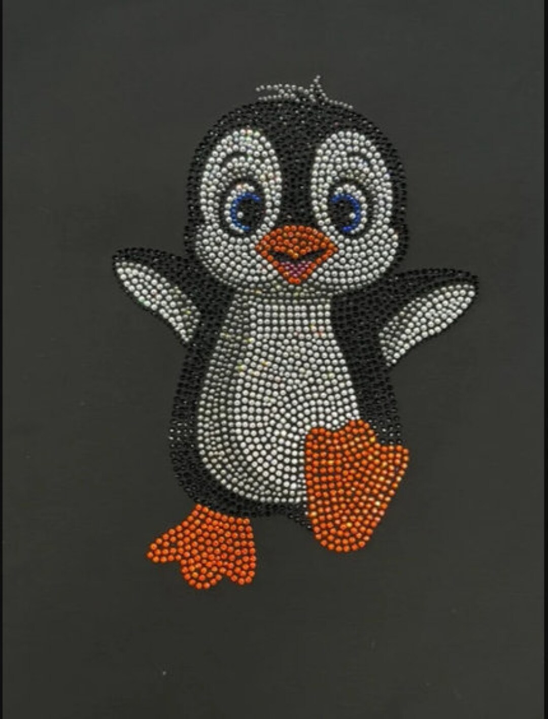Penguin Hotfix Rhinestone Design Transfer, Iron on Penguin Motif ...