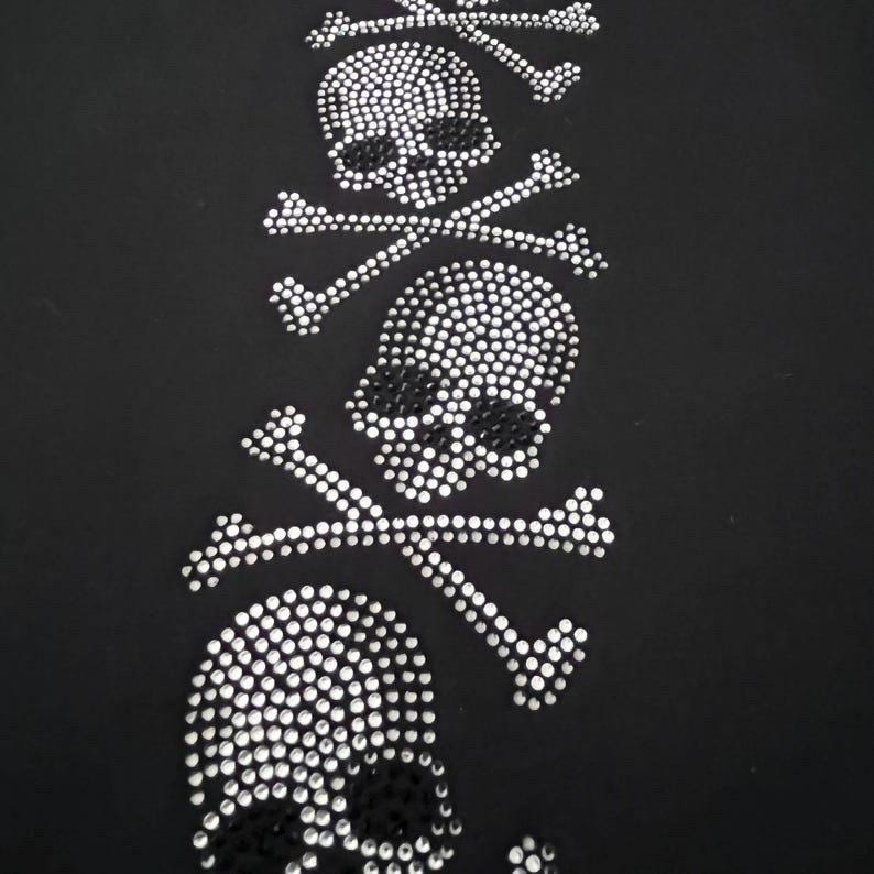 Crystal Skull Rhinestone Iron on Transfer Patch , Bling Skulls for ...