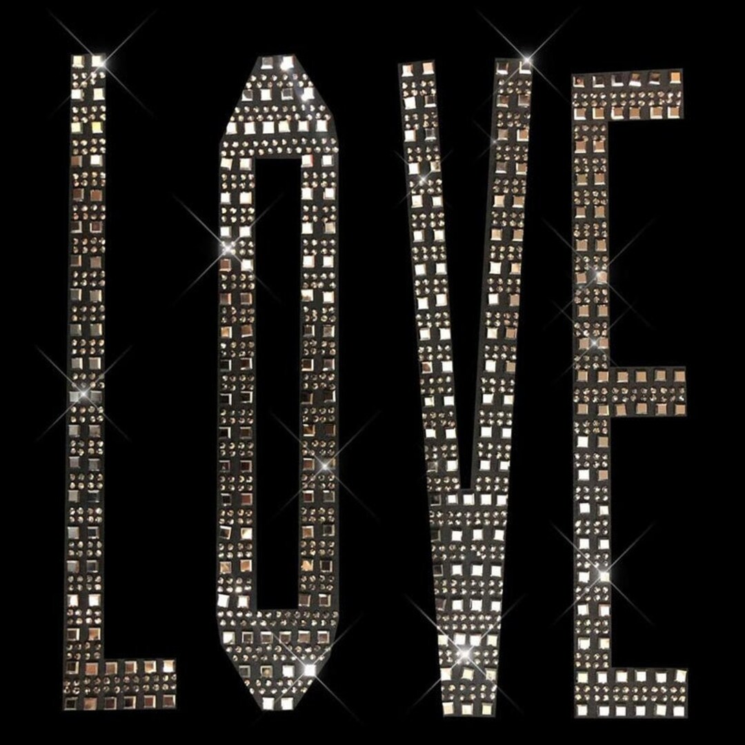 Love Design Iron on Transfer Applique Patch, Hot Fix Bling Love Letter ...