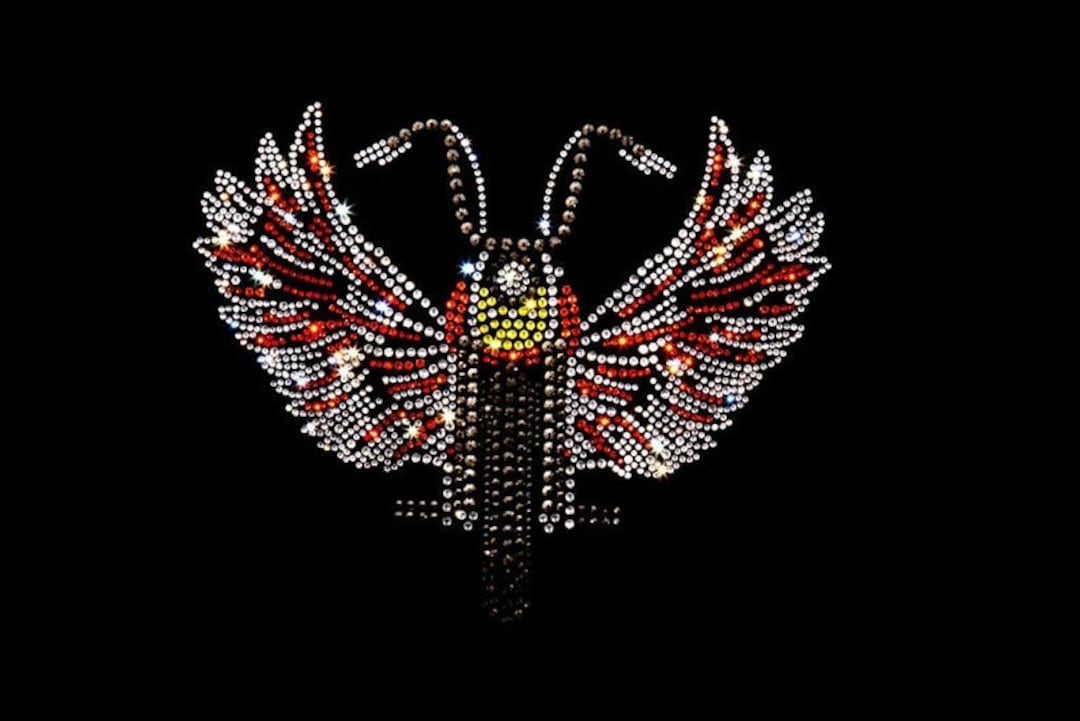 Orange Bike Rhinestone Transfer, Motorcycle With Wings Iron on Transfer ...