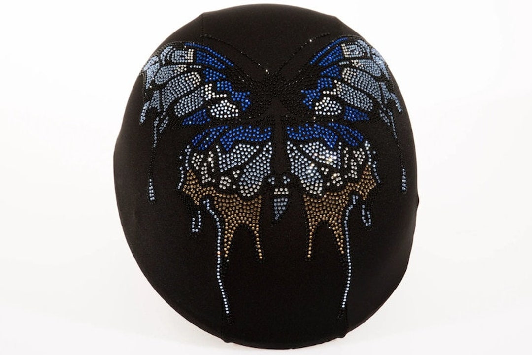 Rhinestone Blue Butterfly Helmet Cover: Bling Motorcycle, Equestrian ...