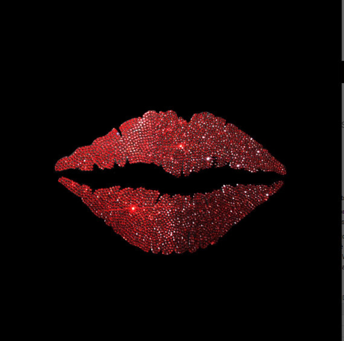 Red Lips Rhinestone Iron on Heat Transfer - Etsy
