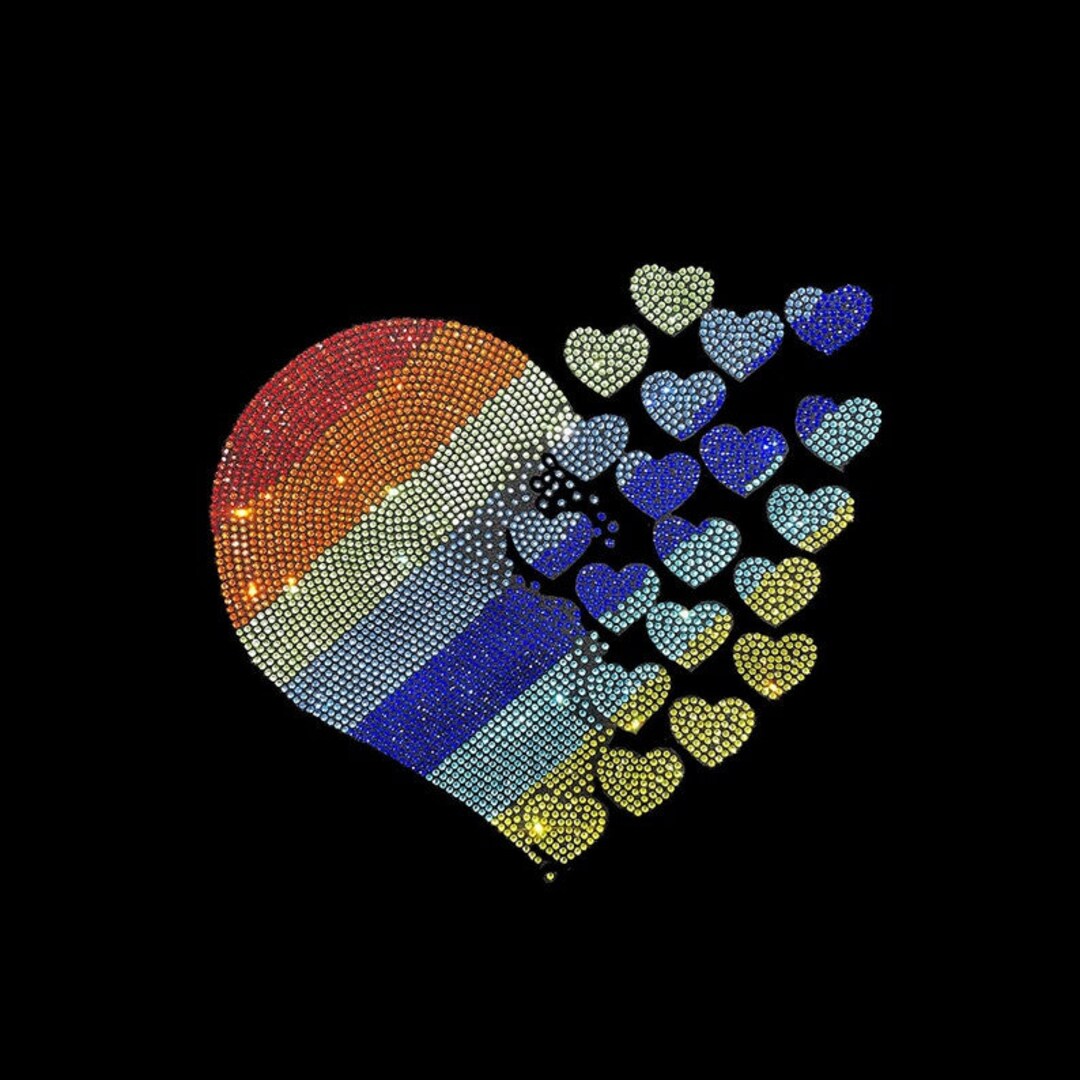 Heart Rhinestone Iron-on Transfer: Bling Clothing Decal (11" X 11") - Etsy