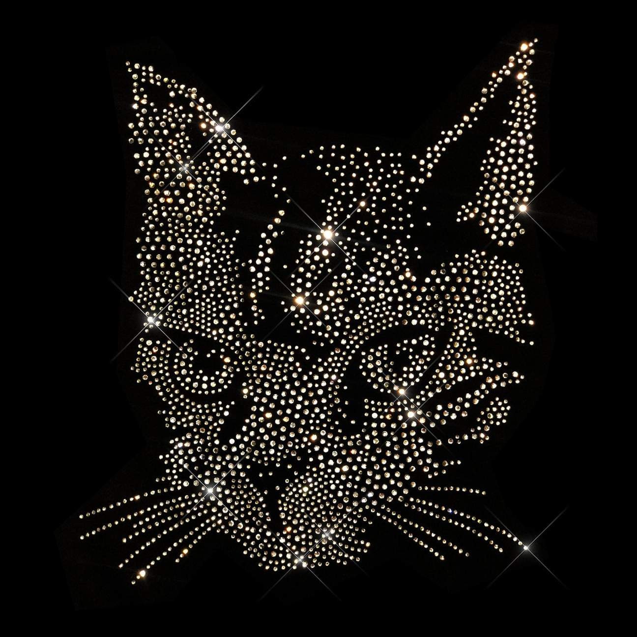 Clear Cat Rhinestone Iron-on Heat Transfer Design Iron on | Etsy