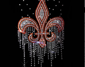 Blue Crystal Fleur De Lis Rhinestone Iron on Heat Transfer - Etsy