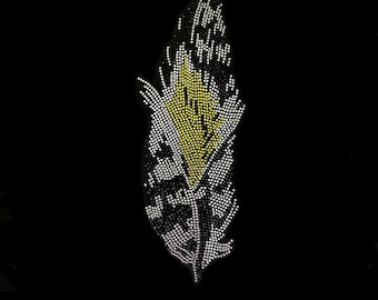 Feathers Rhinestone Iron on Design Hot Fix Design Iron on - Etsy