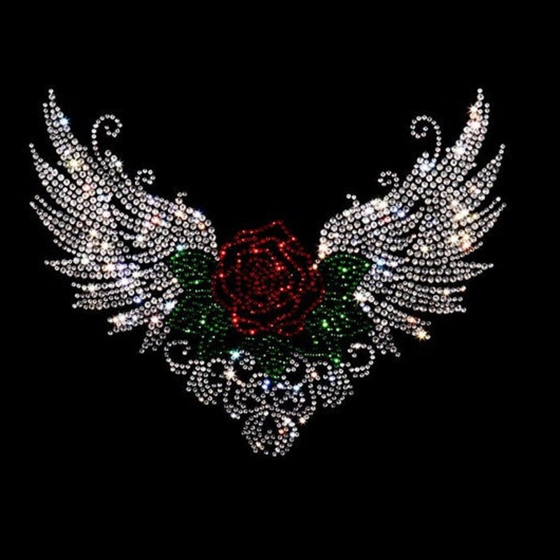 Rhinestone Angel Wing Patch - Etsy