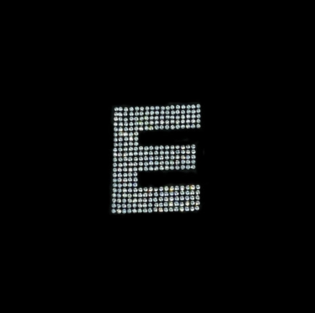 E LETTER – Rhinestone Iron on Heat Transfer Patch , Rhinestone Letters ...