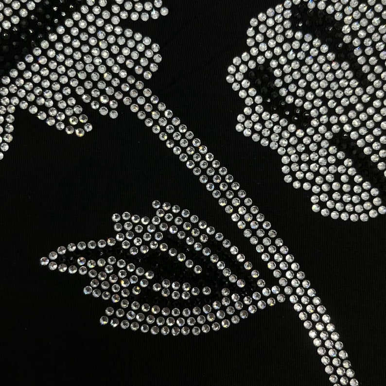 Crystal Flower Rhinestone Heat Transfer Design Custom Iron on - Etsy