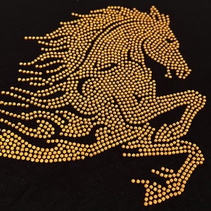 Gold Horse Iron on Rhinestone Heat Transfer - Etsy