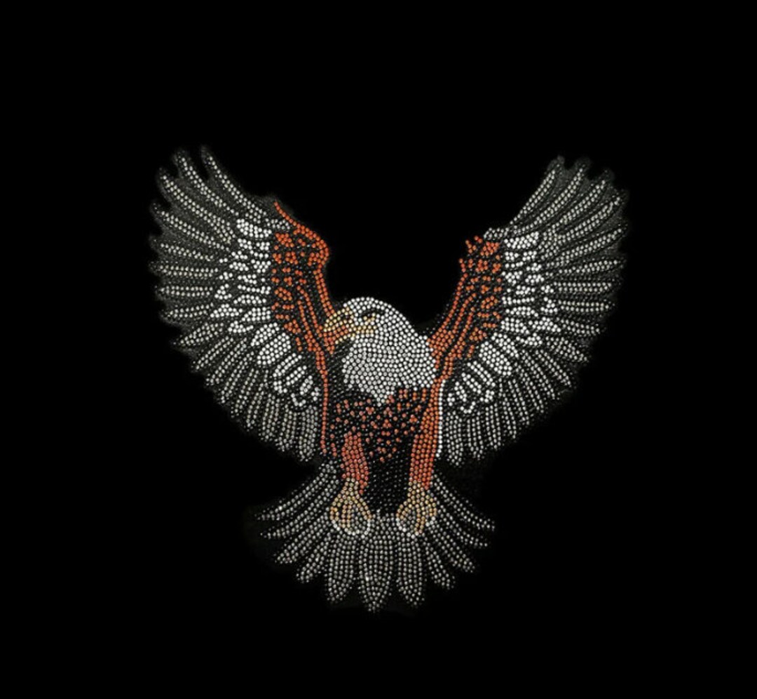 Eagle Iron on Transfer Rhinestone Patch, Heat Transfer Bling Applique ...