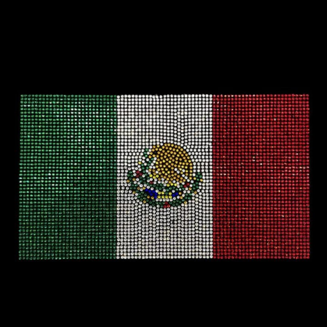 Mexico Flag Rhinestone Heat Transfer: Iron-on Design (5" X 8") - Etsy