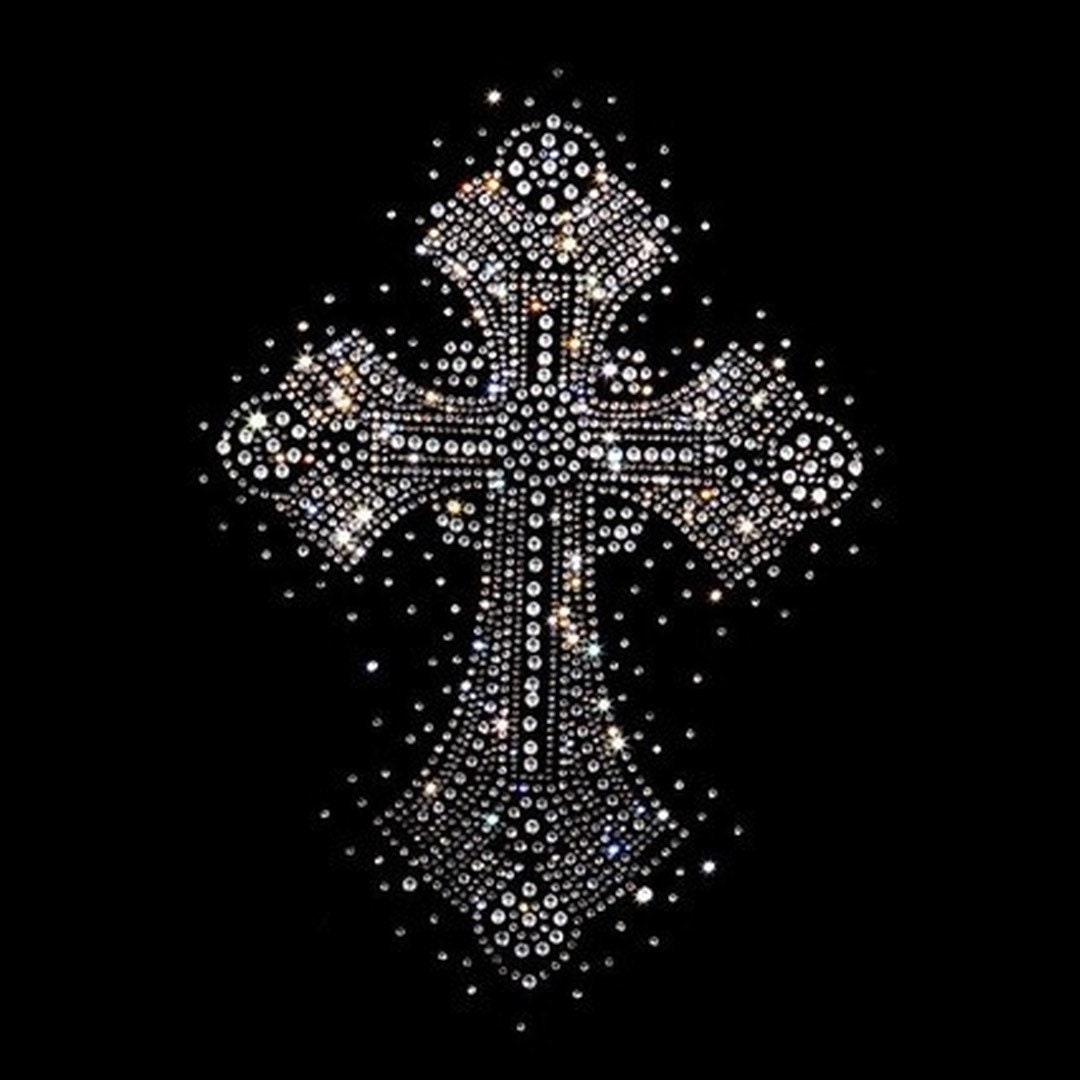 Rhinestone Cross Applique: Crystal Iron-on Patch (13 X 10″) - Etsy
