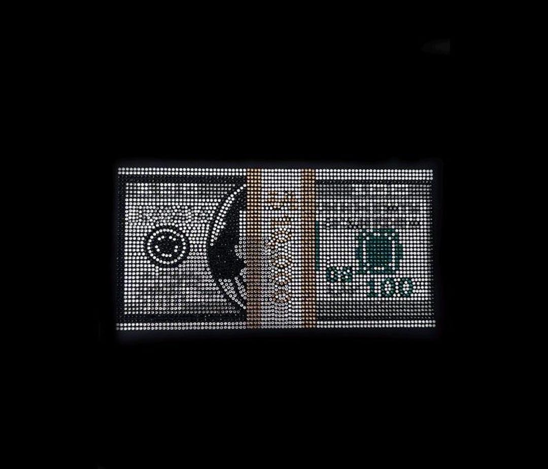 Money Bling Iron on Design, Heat Transfer Money Applique, Hot Fix ...