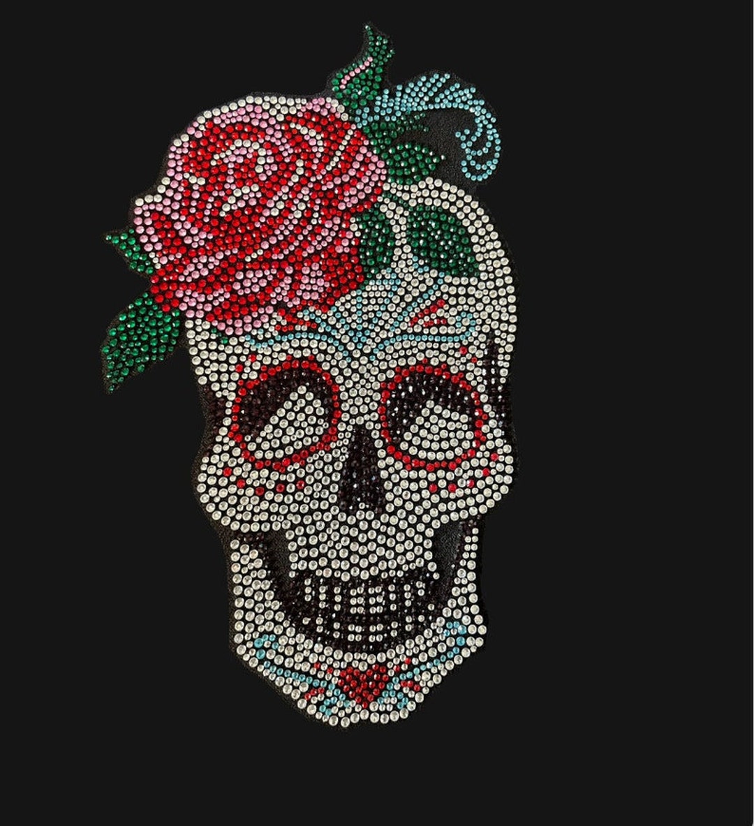 Sugar Skull Iron on Heat Transfer Design for Clothes, Hot Fix ...