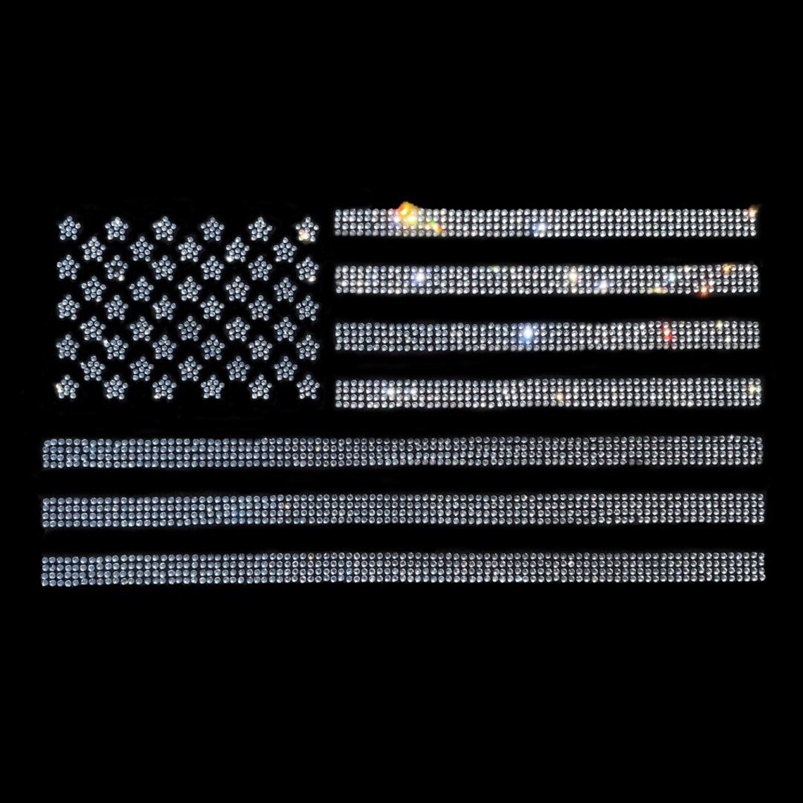 Rhinestone American Crystal Flag Heat Transfer Iron-on Design - Etsy