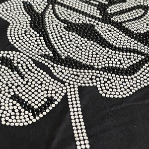 Crystal Flower Rhinestone Heat Transfer Design, Custom Iron on Decals ...