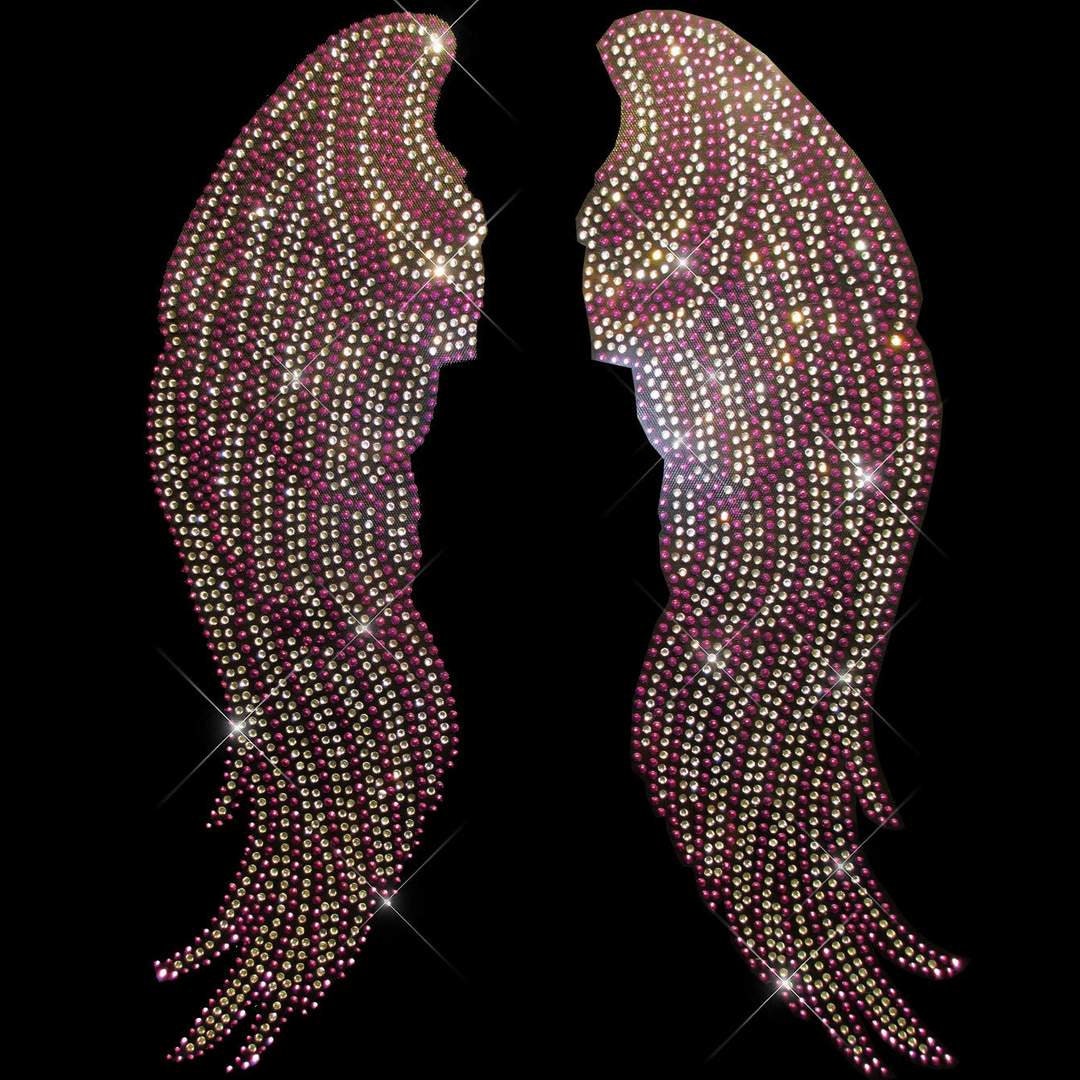 Purple Stud Wings Heat Transfer Iron on Wings , Hot Fix Motif ...