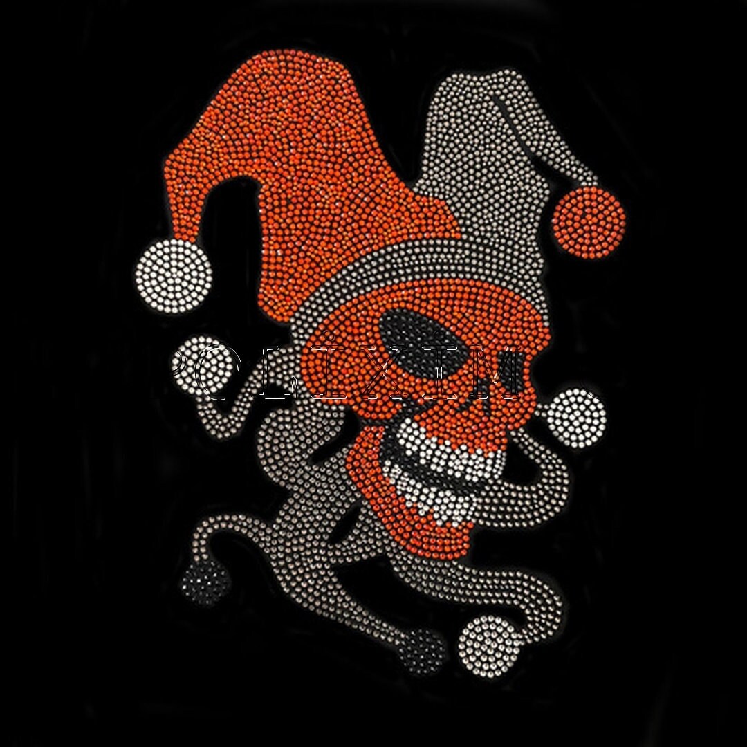 Clown Skull Rhinestone Iron on Heat Transfer (12" X 10") - Etsy