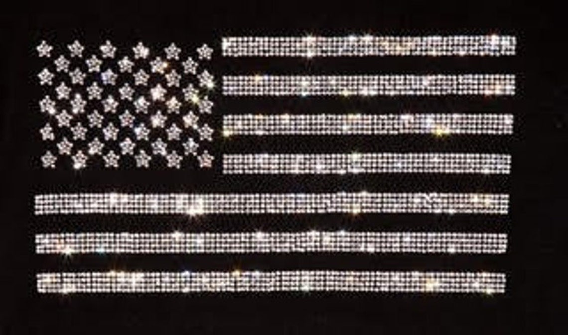 Rhinestone American Crystal Flag Heat Transfer Iron-on Design | Etsy
