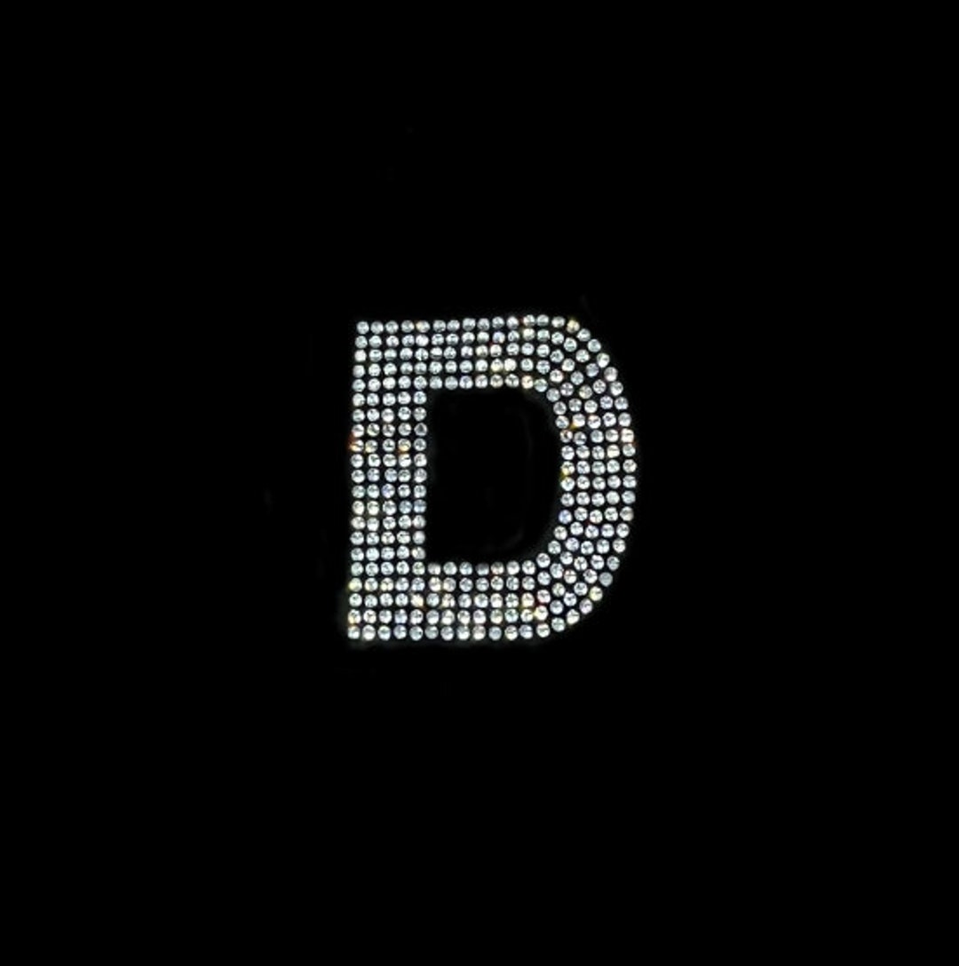 D LETTER – Rhinestone Iron on Heat Transfer - Etsy