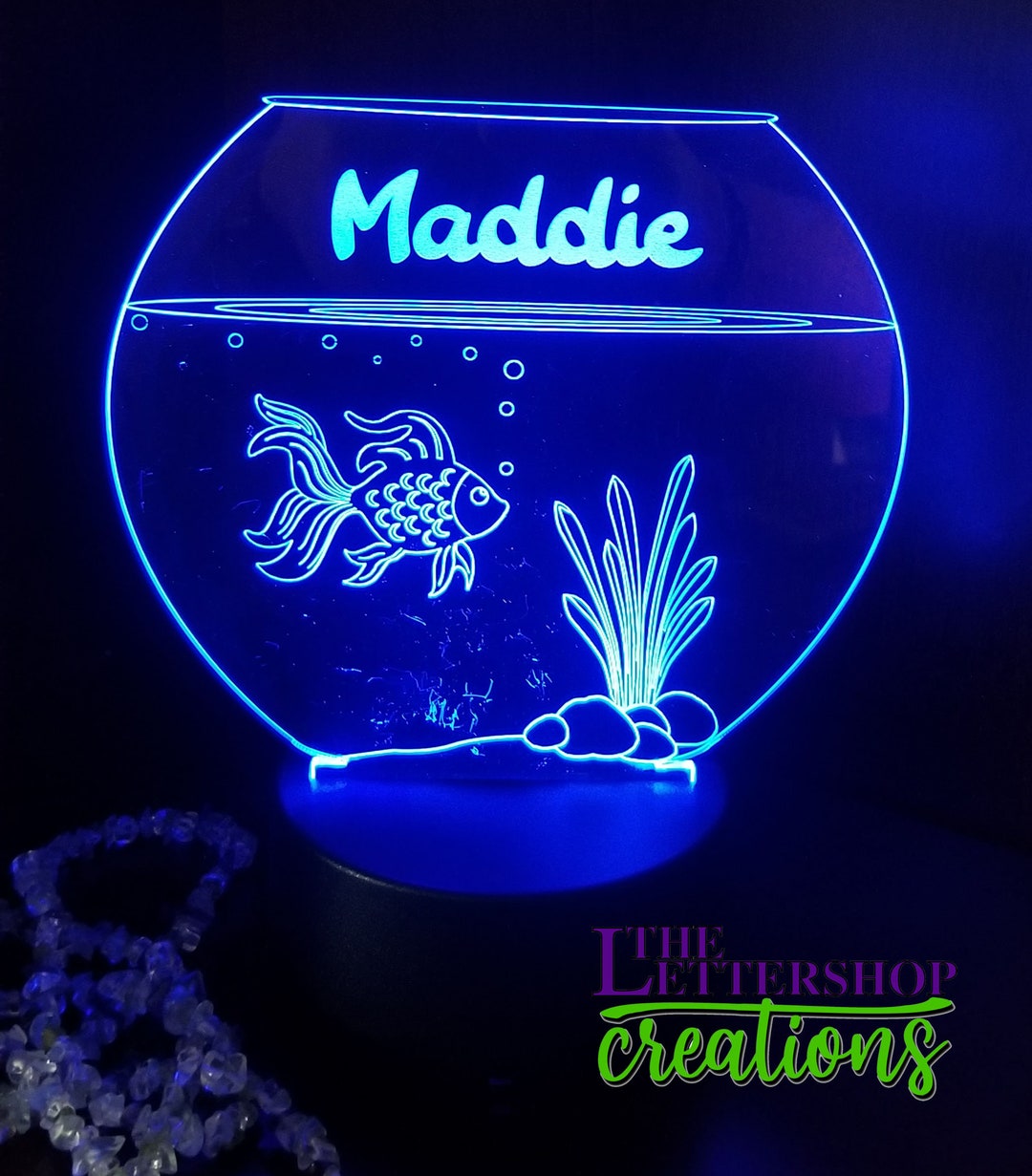Fishbowl Night Light Personalized LED Night Light - Etsy