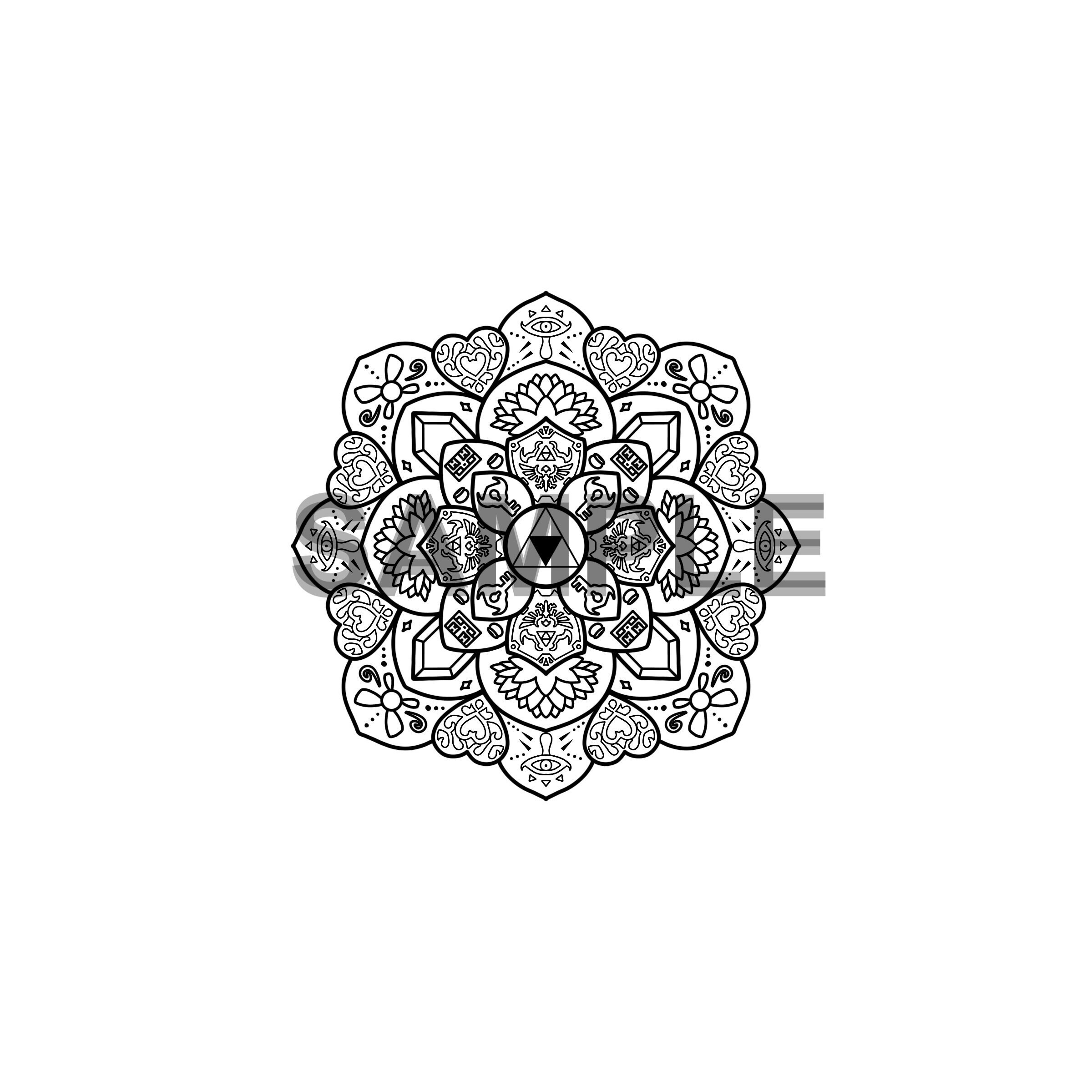 Dibujo de Zelda Mandala para colorear - Etsy México