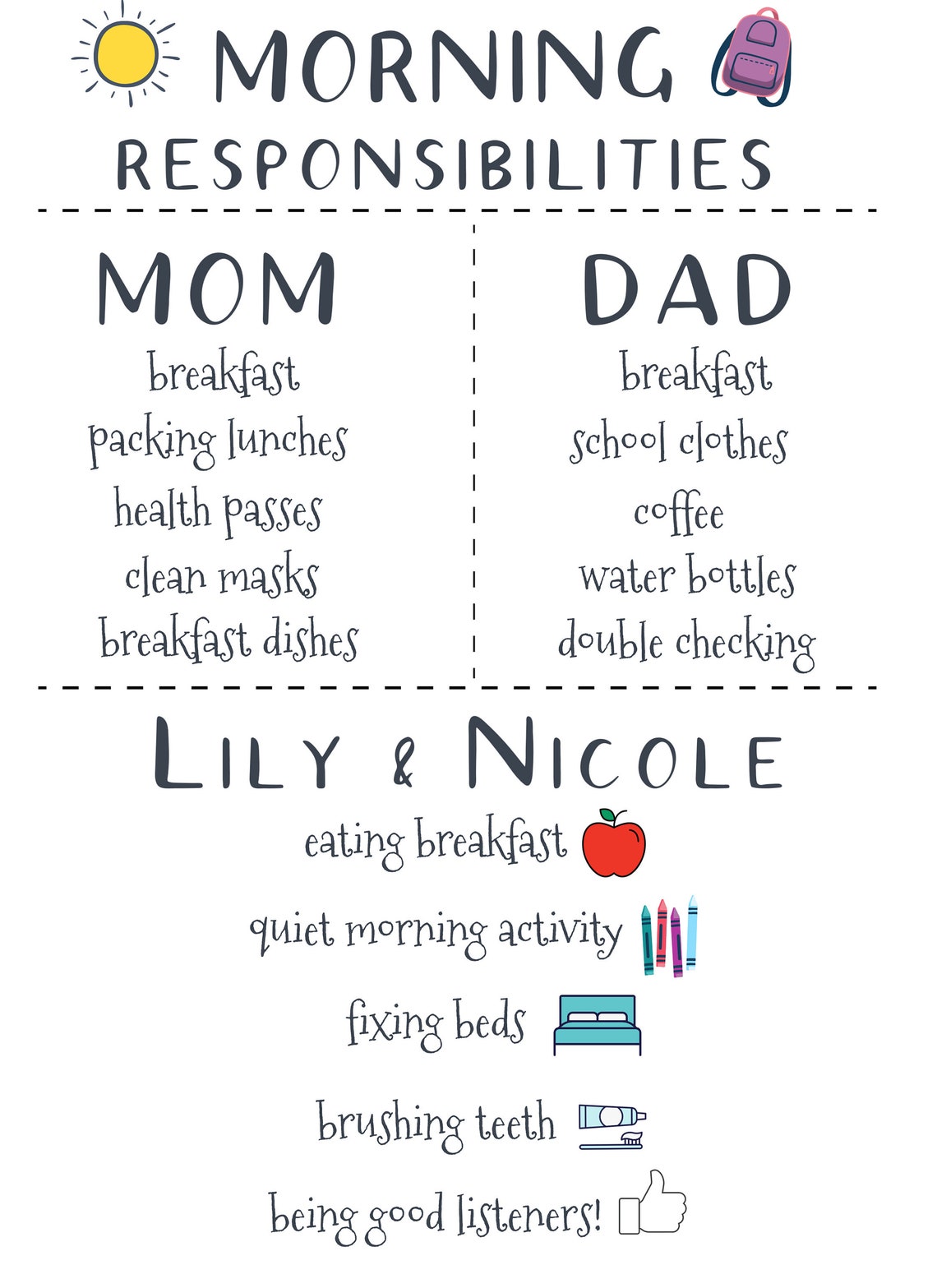 Rules & Responsibilities - Rewards Chart - Printable Art - Playroom Art ...