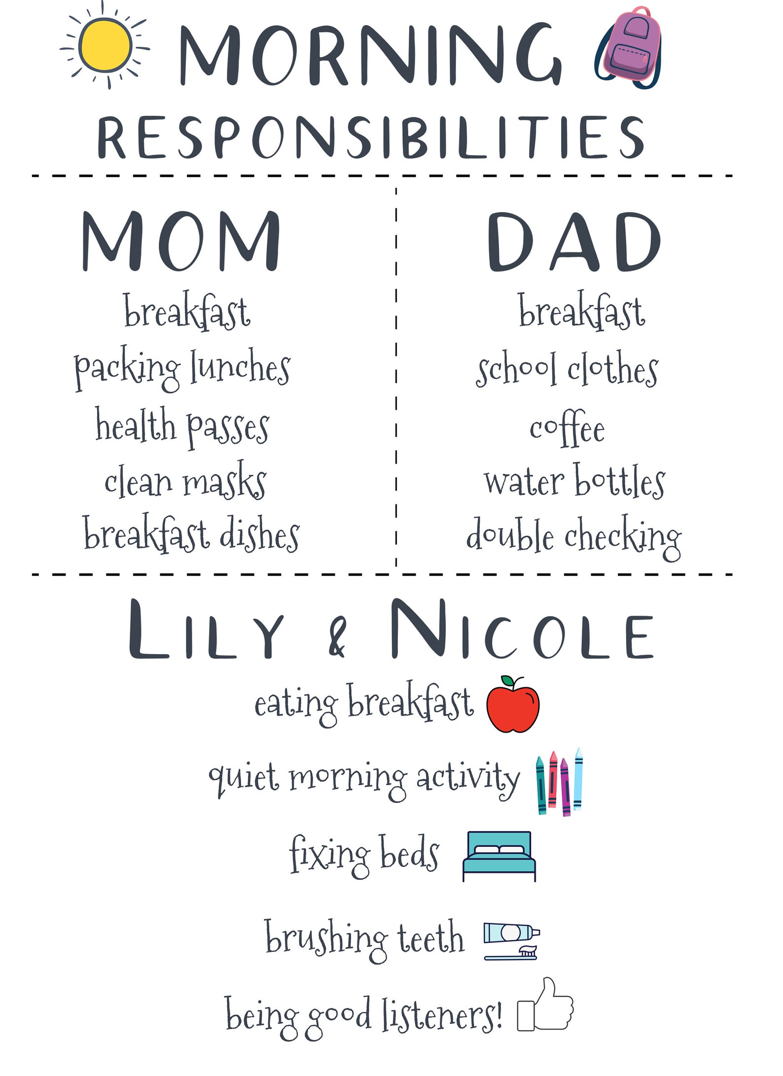 Rules & Responsibilities - Rewards Chart - Printable Art - Playroom Art ...