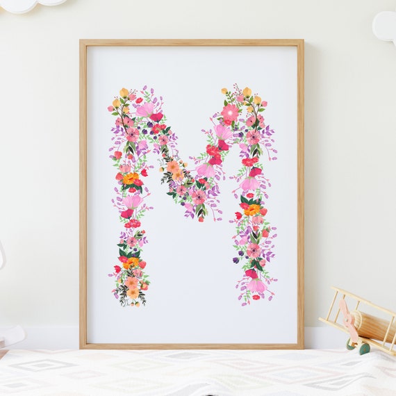 Initial Digital Wall Art Letter M Print Printable Letter M - Etsy